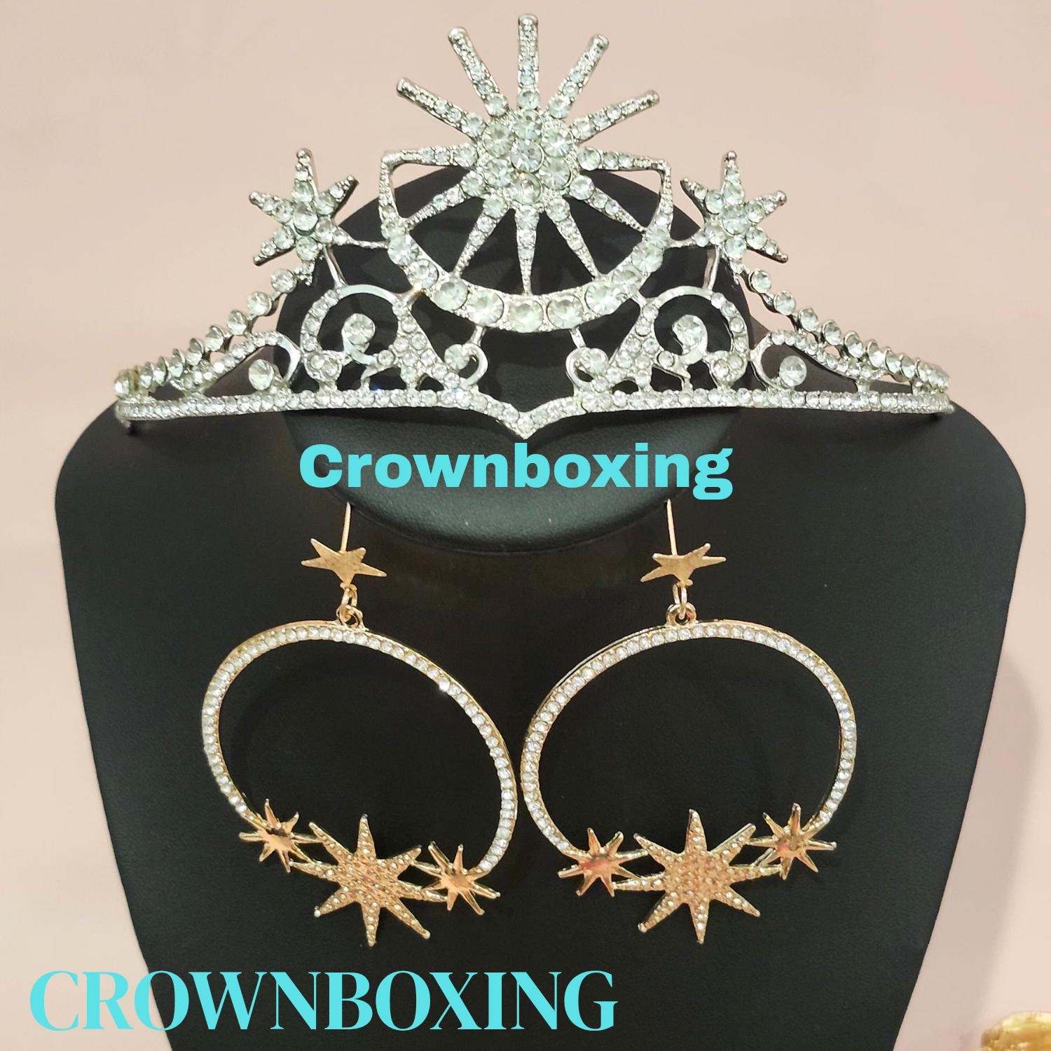 Silver Star Tiara Crown Crystal Wedding Headpiece Rhinestones Pageant ...