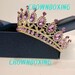 Purple Rhinestone Tiara and Crown Crystal Prom Hair Accessories Bride ...