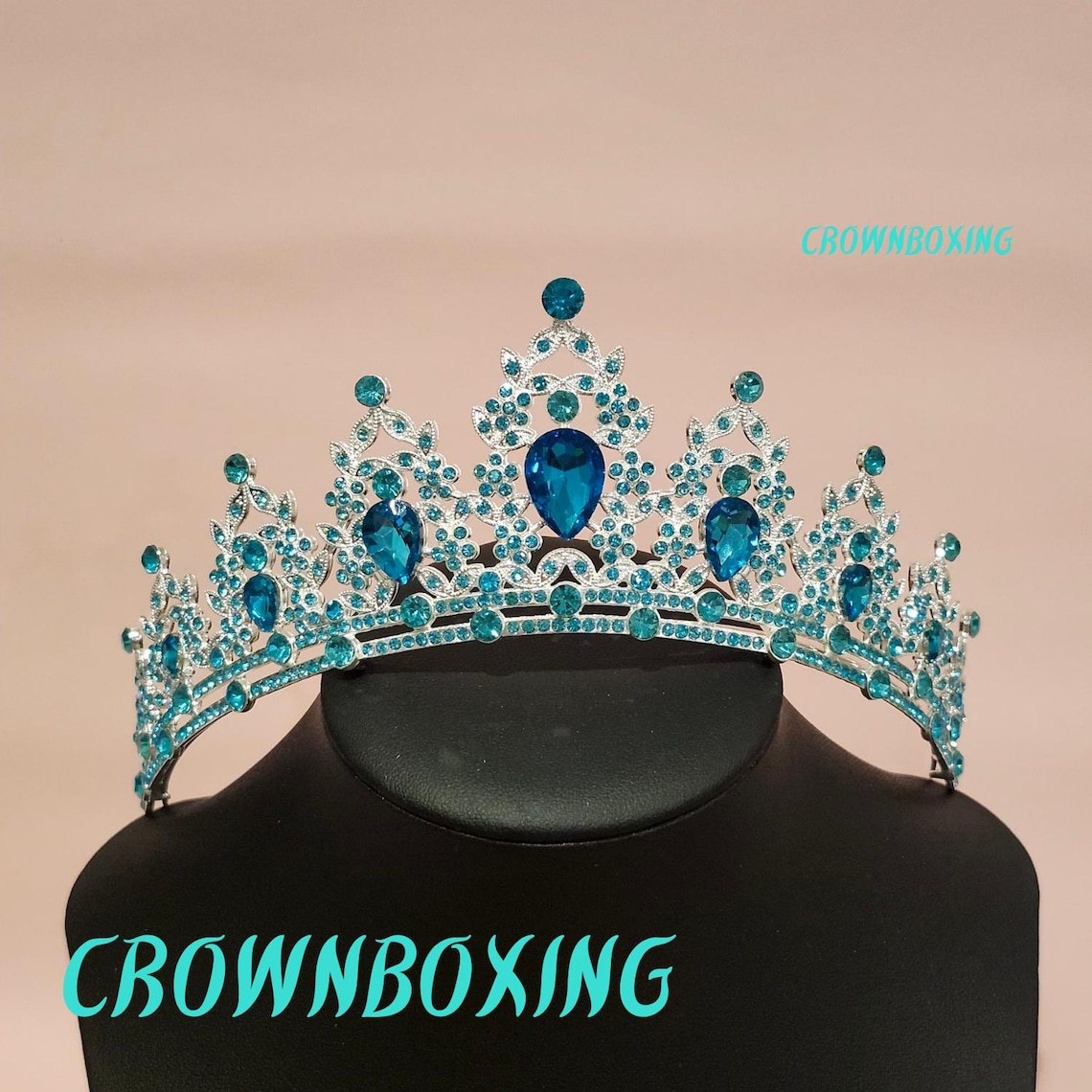 Blue Ocean Tiara Crowns Bridal Headpiece Rhinestone Headpiece Crystal ...