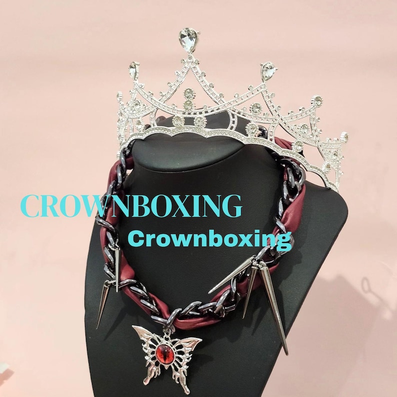 Queen Princess Crown Red Necklace Set Wedding Hair Accessories Luxury ...