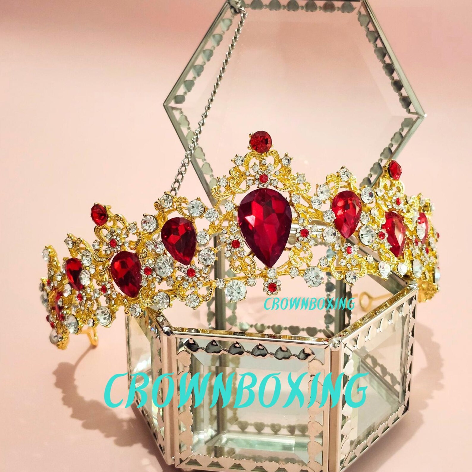 Red Tiara, Queen Red Crown,victorian Tiara, Bridal Headband, Princess ...