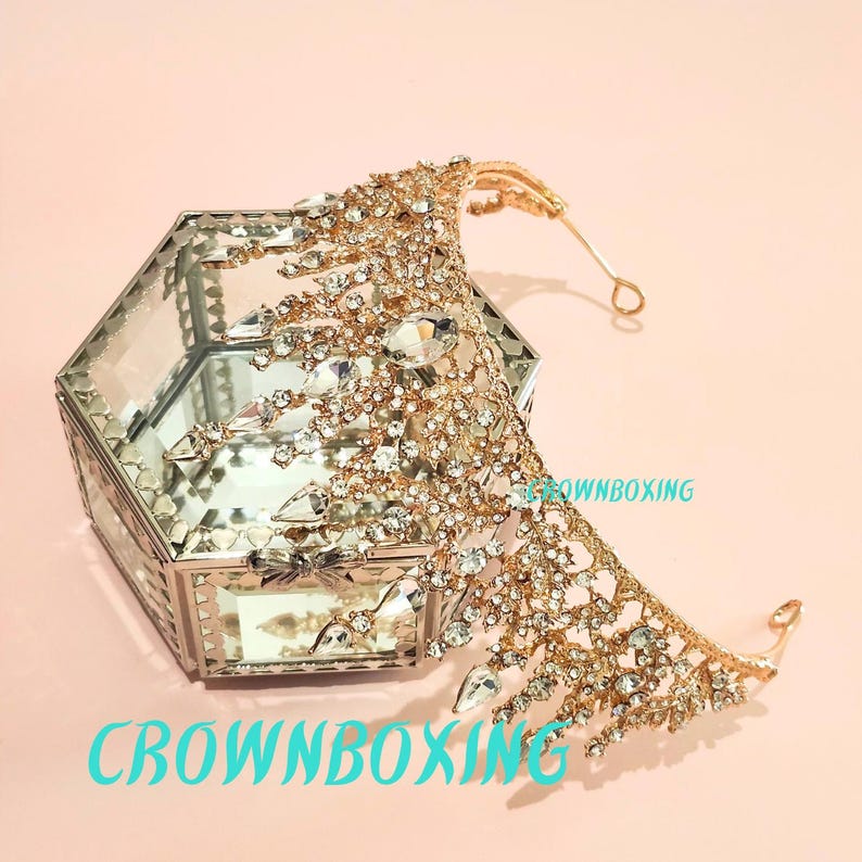 Queen Crown, Princess Gold Tiara and Crown, Wedding Crown Crystal ...