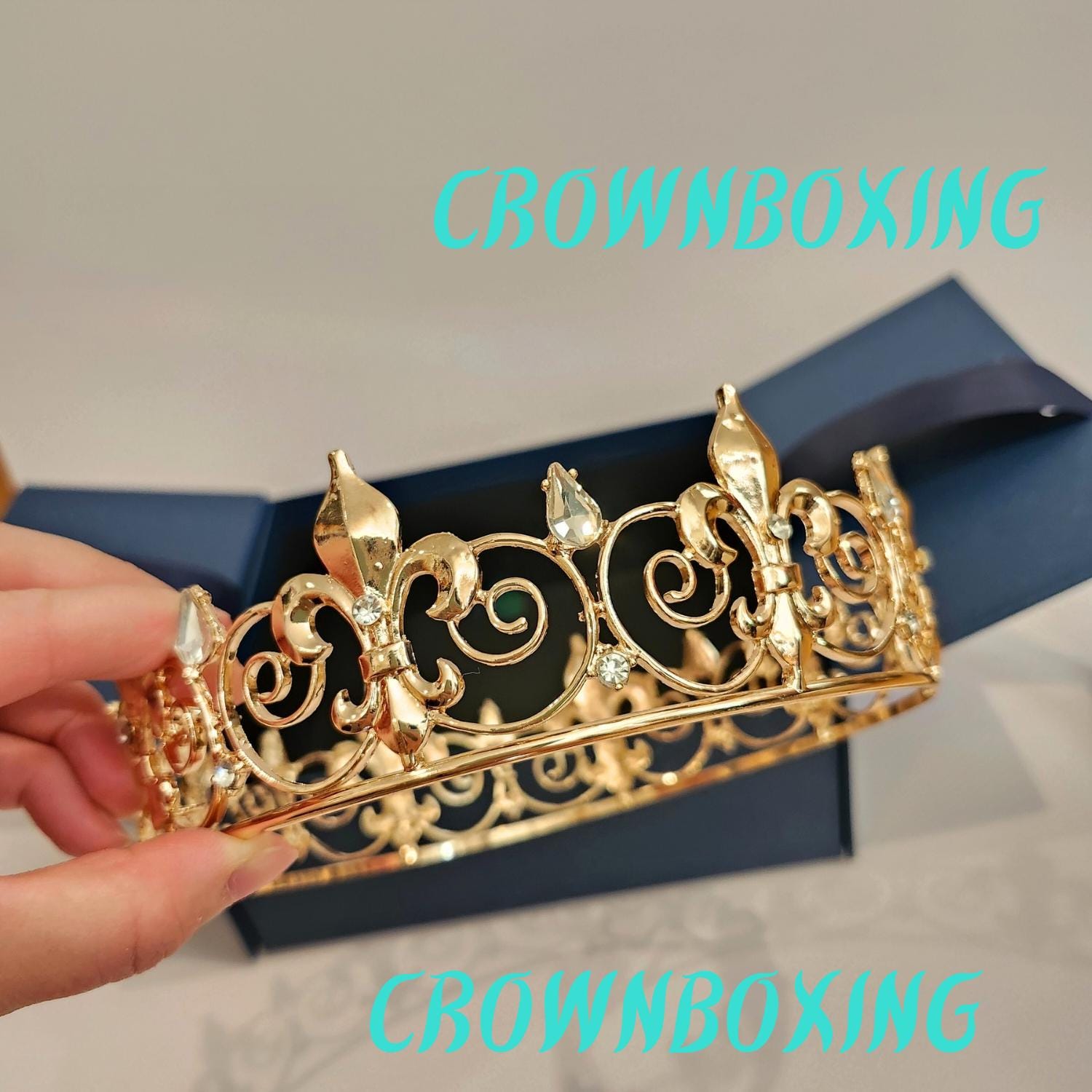 King Queen Crown, Gold Princess Tiara Rhinestone Crown, Wedding Tiara ...