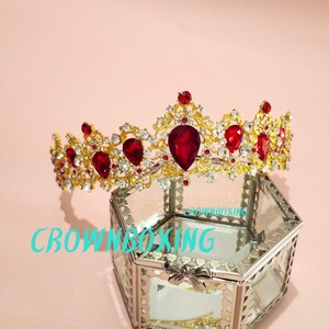 Red Tiara, Queen Red Crown,victorian Tiara, Bridal Headband, Princess ...