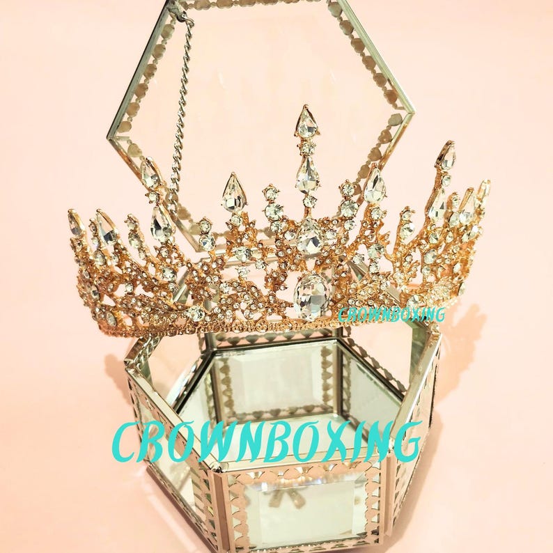 Queen Crown, Princess Gold Tiara and Crown, Wedding Crown Crystal ...