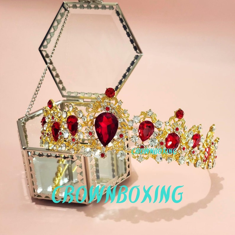 Red Tiara, Queen Red Crown,victorian Tiara, Bridal Headband, Princess ...
