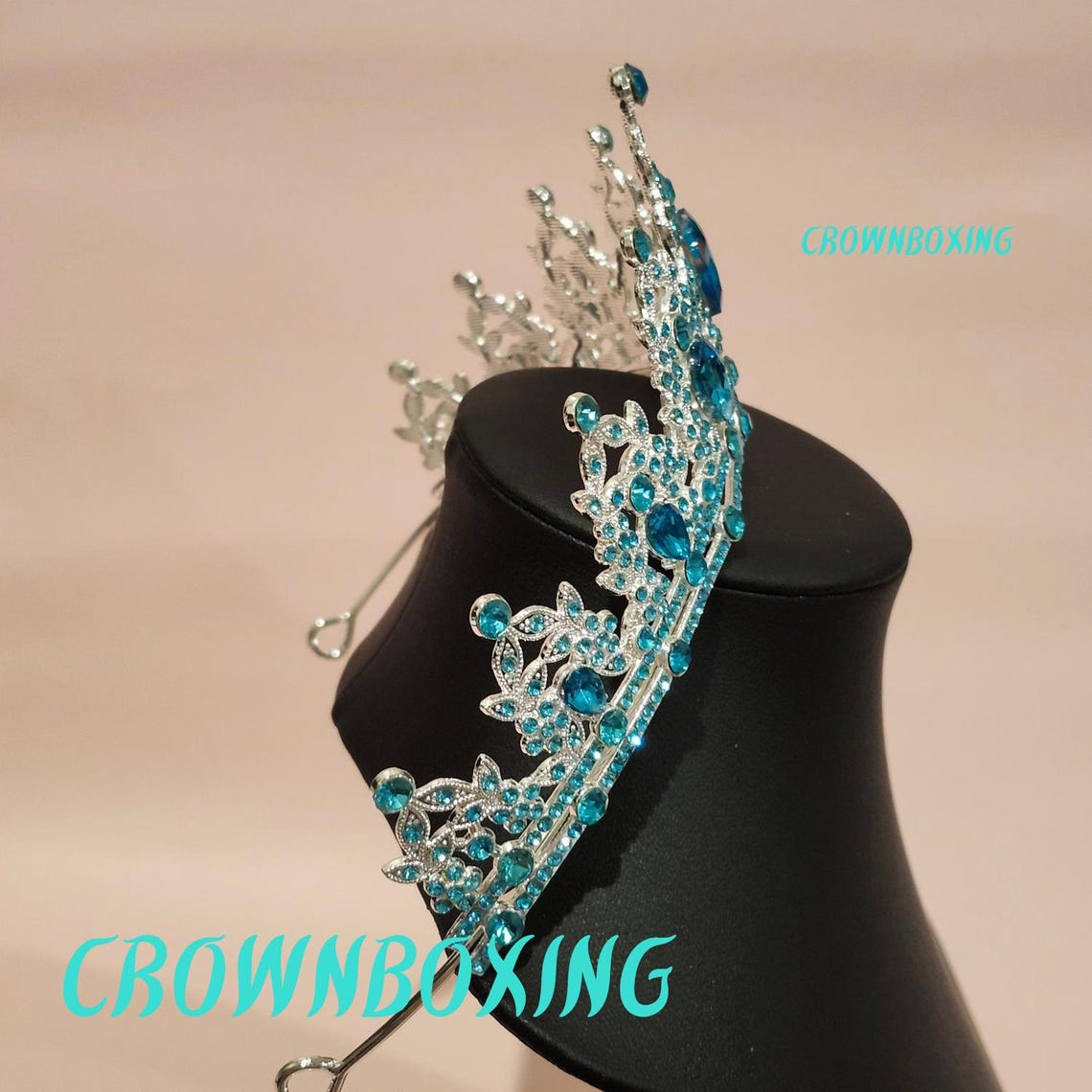 Blue Ocean Tiara Crowns Bridal Headpiece Rhinestone Headpiece Crystal ...