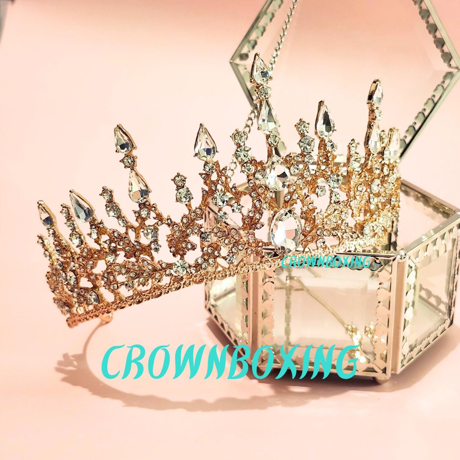 Queen Crown, Princess Gold Tiara and Crown, Wedding Crown Crystal ...