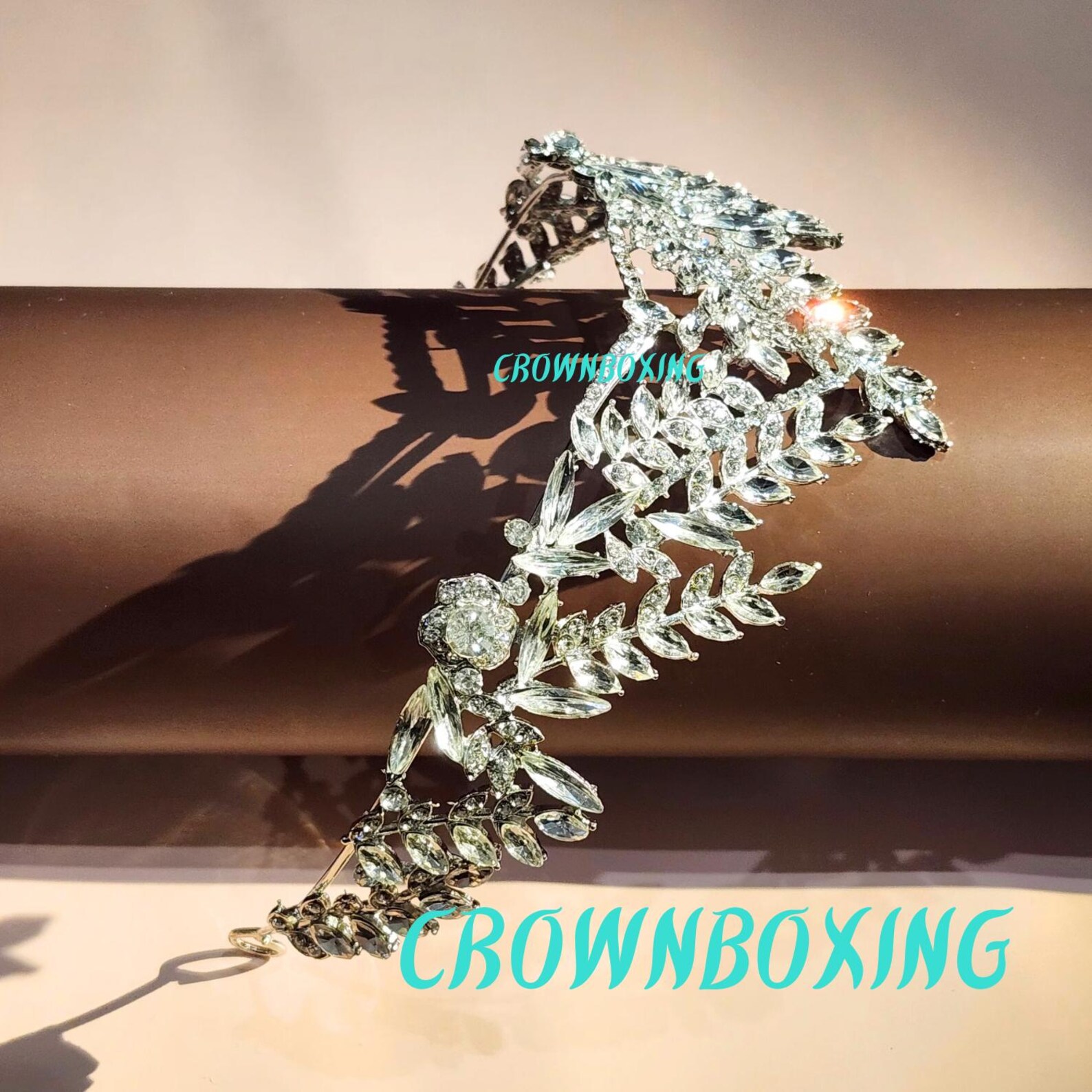 Crystal Wedding Tiara, Silver Leaf Headpiece, Crystal Wedding Headband ...