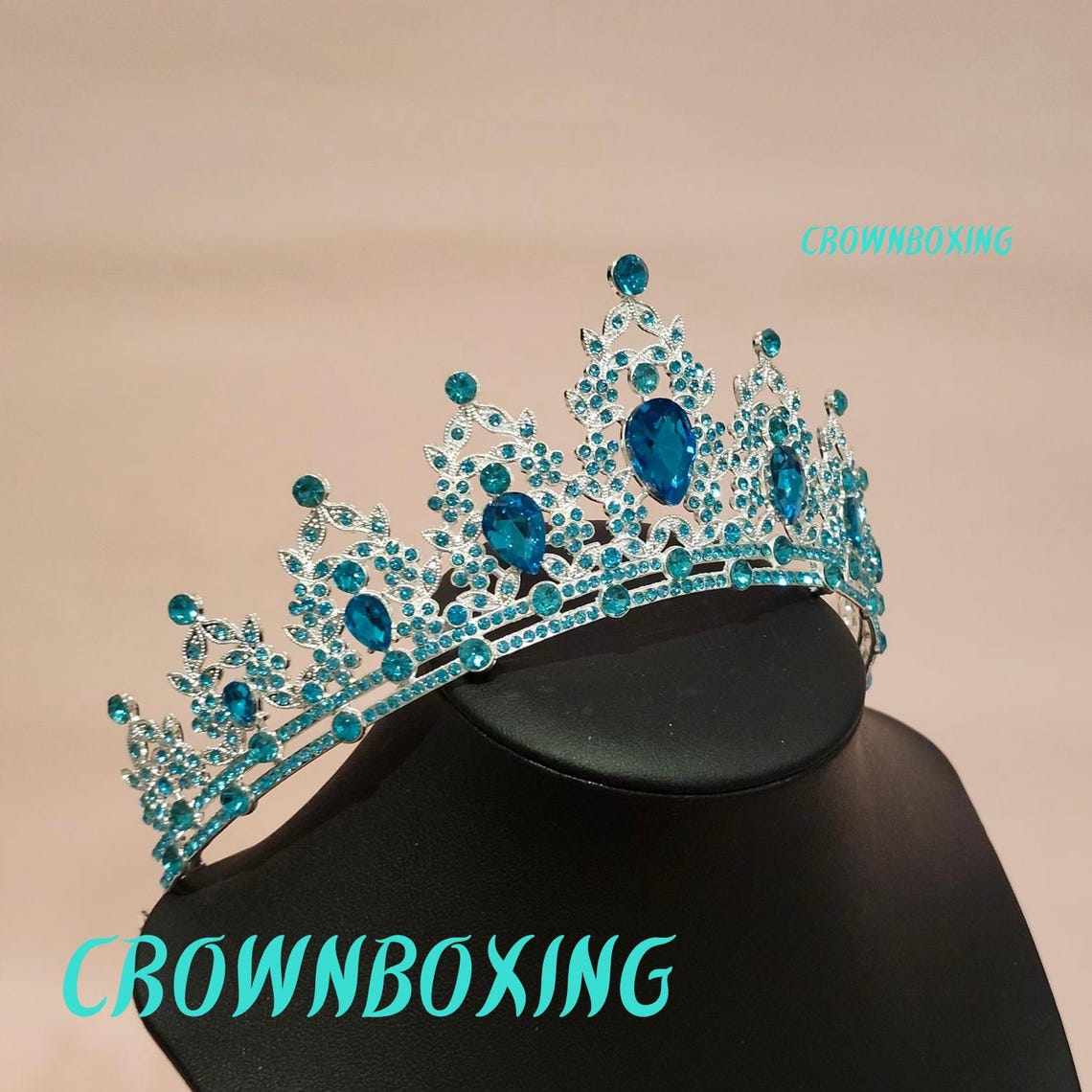 Blue Ocean Tiara Crowns Bridal Headpiece Rhinestone Headpiece Crystal ...