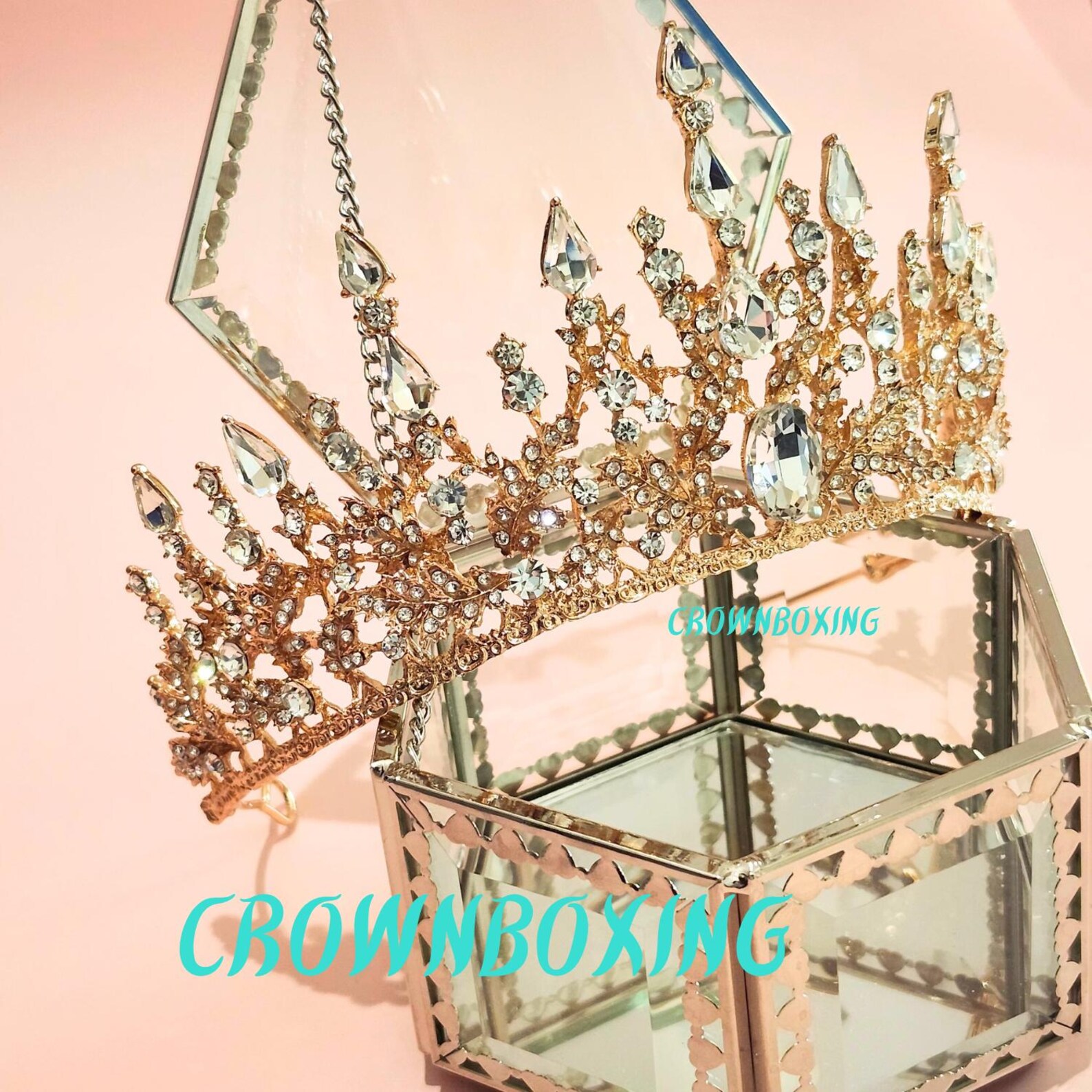 Queen Crown, Princess Gold Tiara and Crown, Wedding Crown Crystal ...