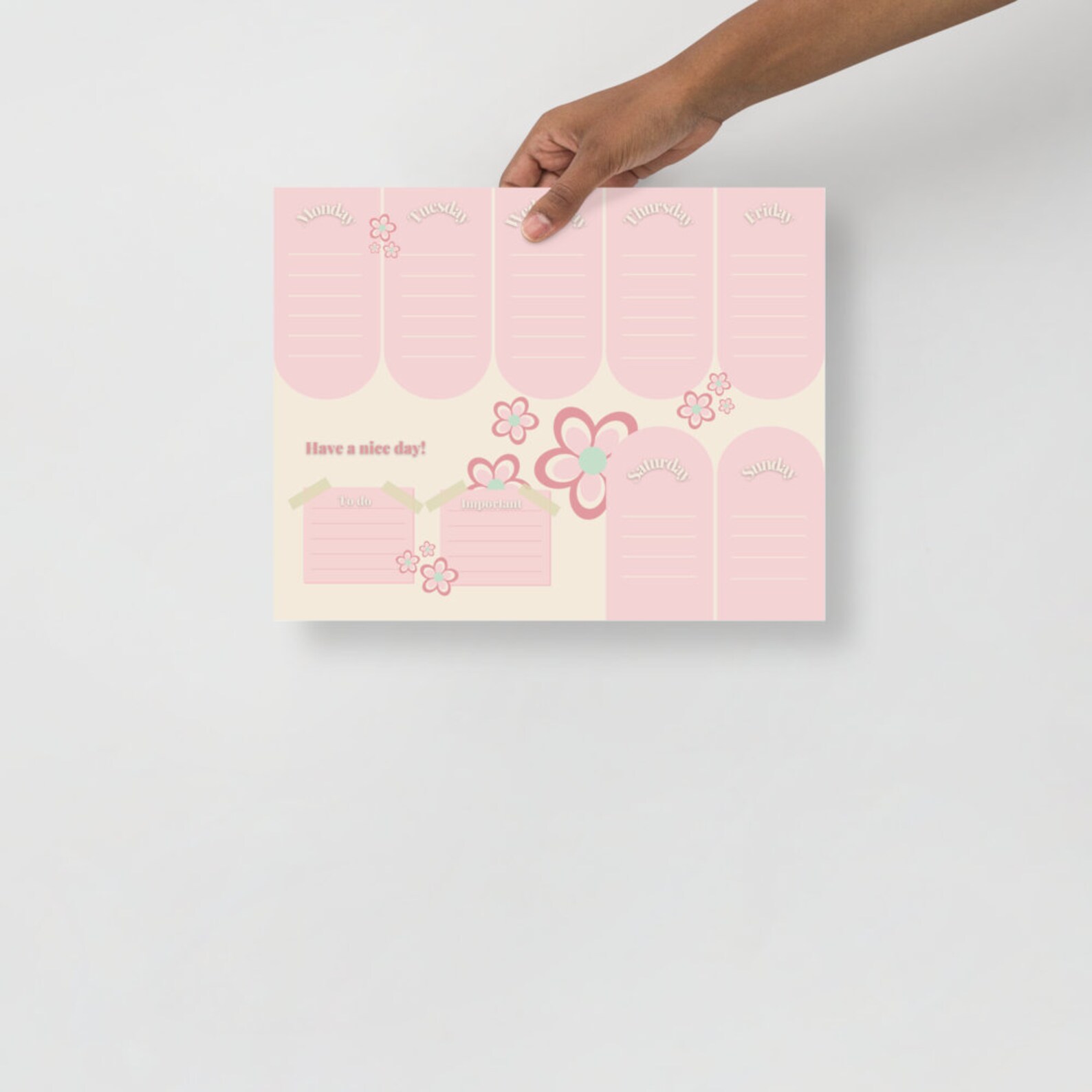 Printable Weekly Planner in Romantic, Pink, Flower Theme. Helps ...