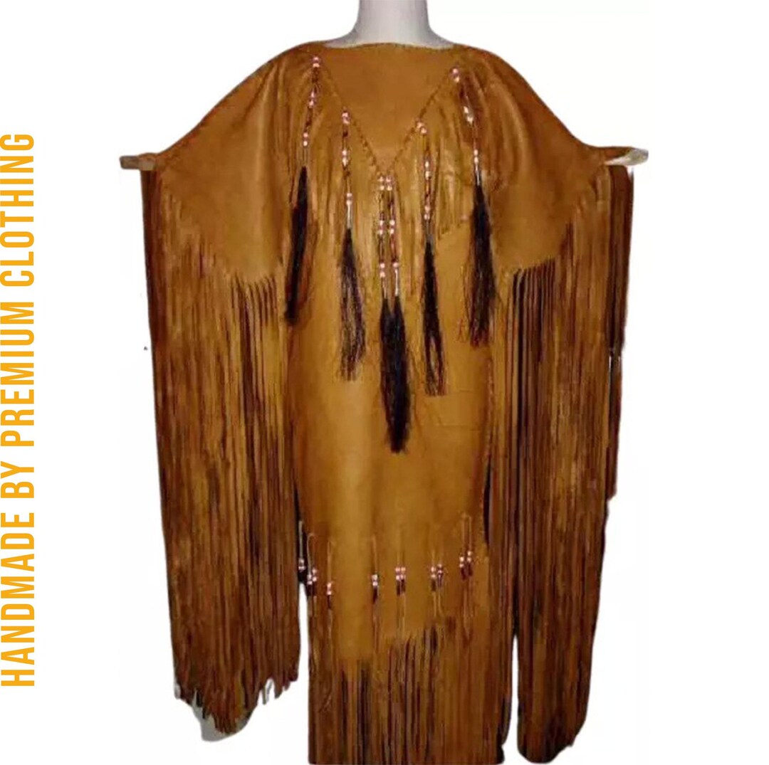 Handmade Buckskin Leather Fringed Dress – Beaded Powwow Regalia - Etsy