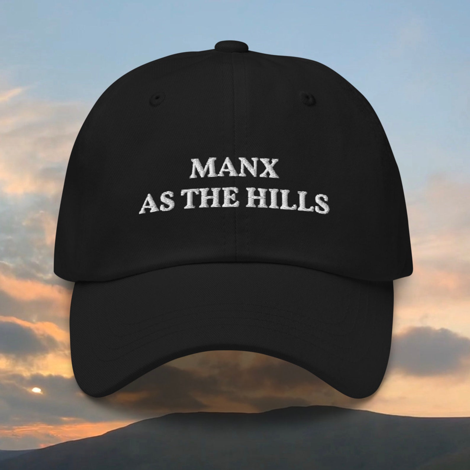 Manx as the Hills - Embroidered Manx Cap - Isle of Man Hat - Etsy