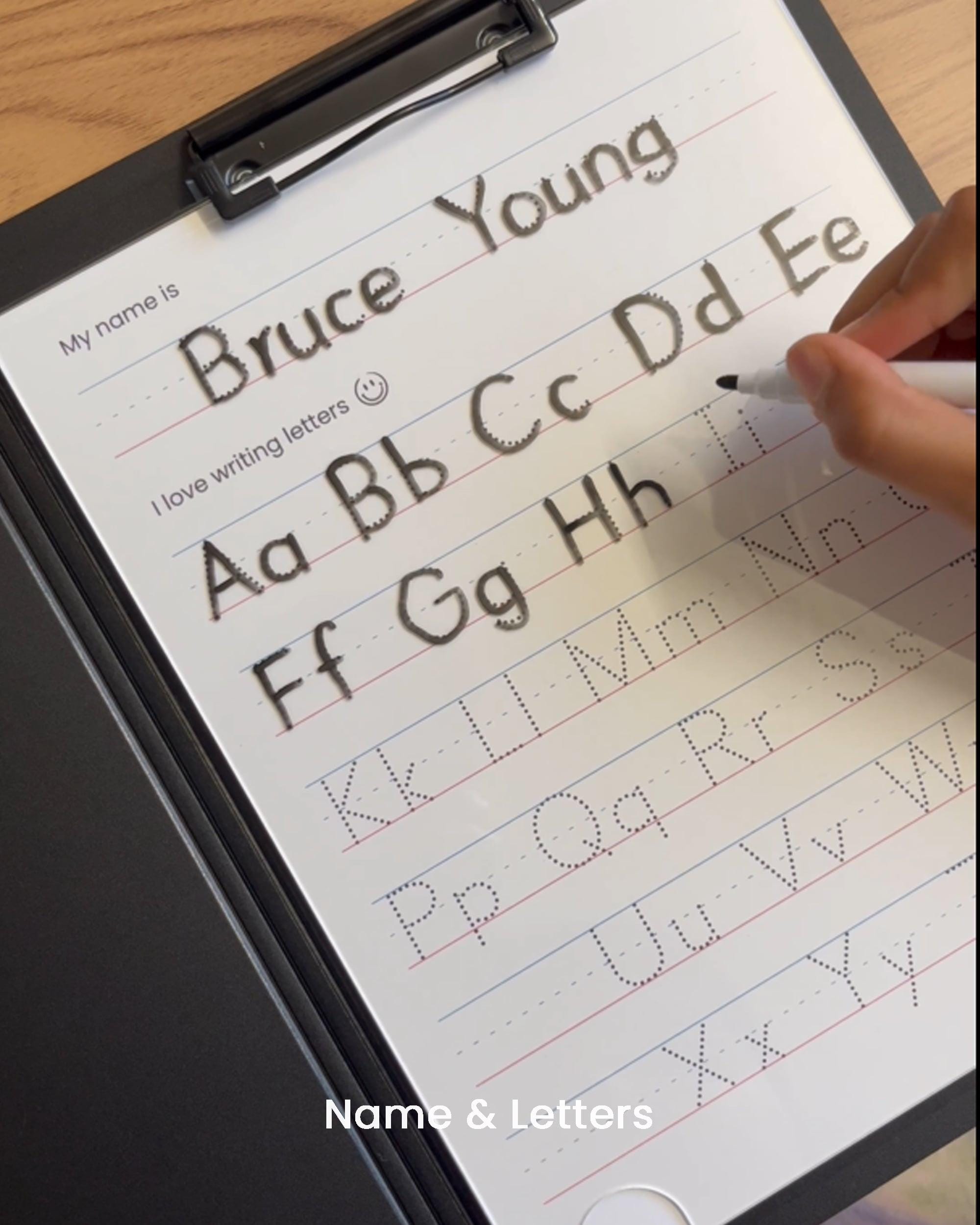 Customized Name & Letter Tracing Dry Erase Lap Board for Kids - Learn ...
