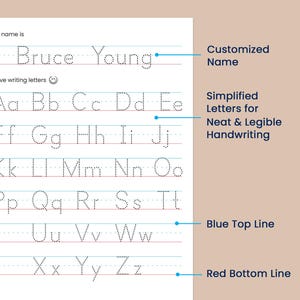 Customized Printable Name Writing Practice Worksheet Personalized for ...