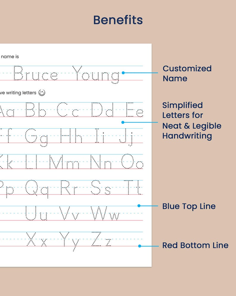 Customized Printable Name Writing Practice Worksheet – Personalized for ...