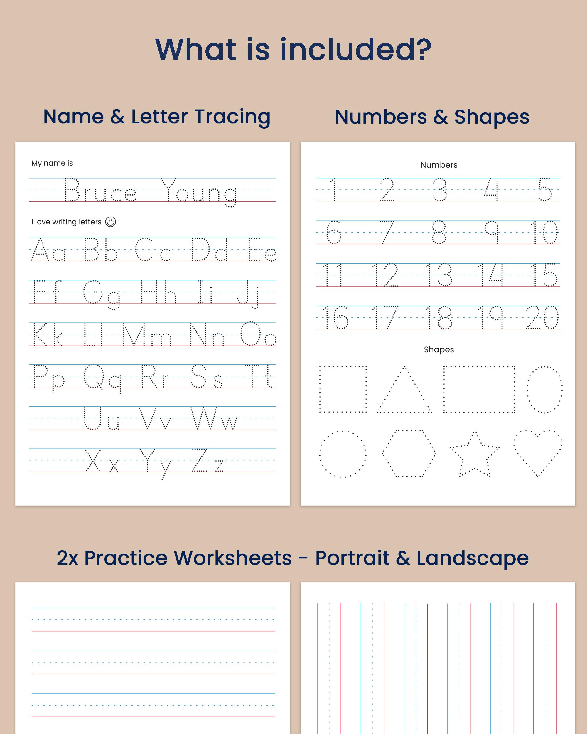 Customized Printable Name Writing Practice Worksheet – Personalized for ...