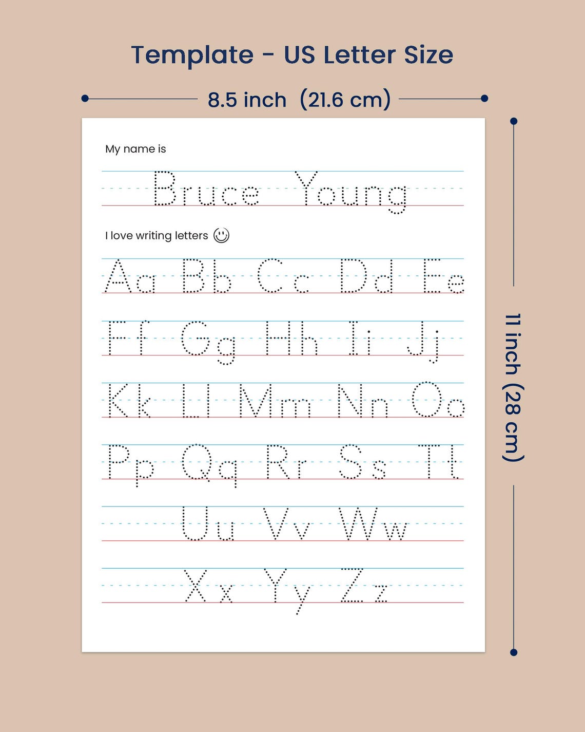 Customized Printable Name Writing Practice Worksheet – Personalized for ...