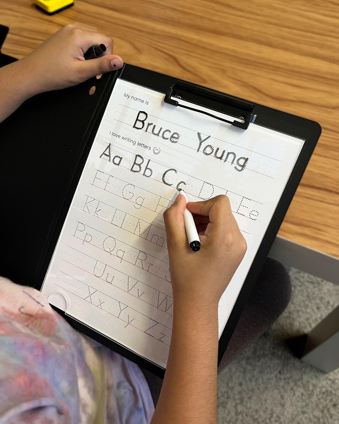 Customized Name & Letter Tracing Dry Erase Lap Board for Kids - Learn ...