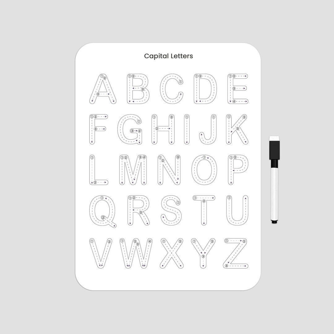 Montessori Uppercase Letter Tracing Board: Toddler Writing Tool - Etsy