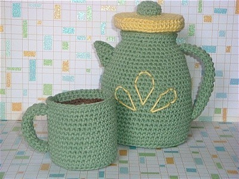 A. Jolly Coffee Pot With Cup PDF Crochet Pattern - Etsy