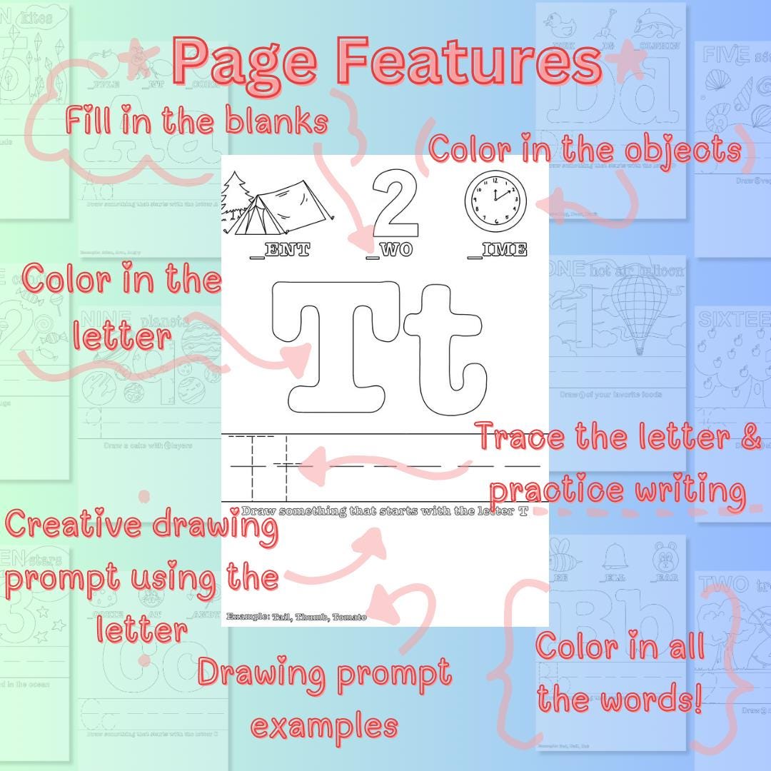 Learn Your Abcs & 123s Coloring Pages; Printable Interactive Worksheets ...