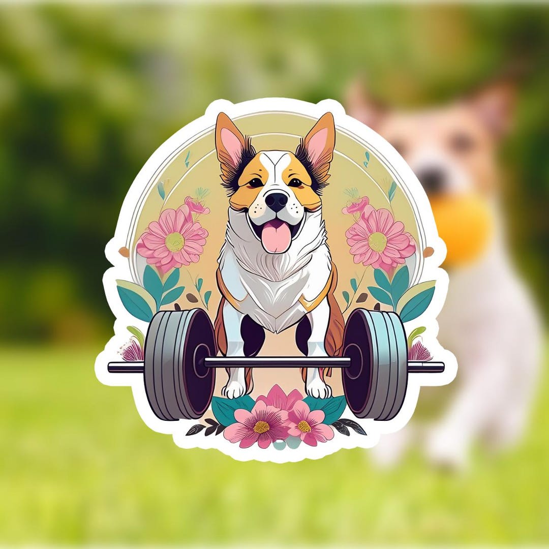 Dog Workout Buddy Sticker Gym Sticker Crossfit Sticker Barbell Sticker ...