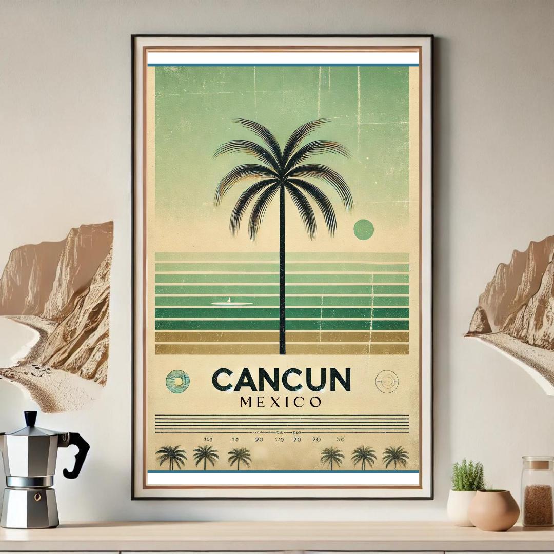 Cancun Poster, Cancun Travel Print, Minimalist Travel Print, Fashion ...