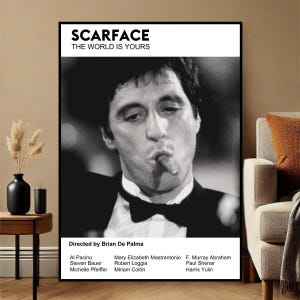 Scarface Movie Poster – Prints for Cinema Rooms, Wall Art, Home Decor ...