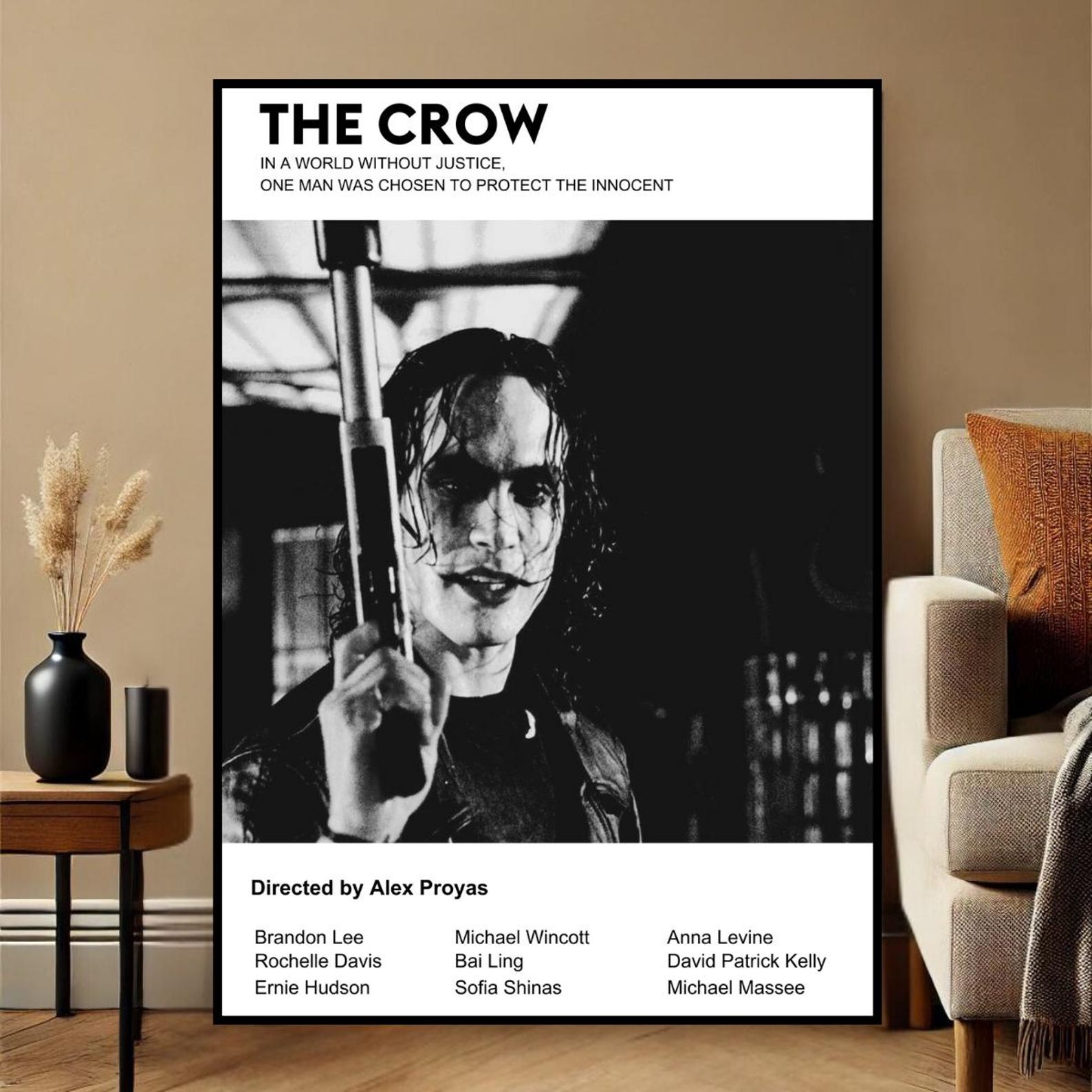The Crow Movie Poster – Featuring Brandon Lee 1994 – Prints for Cinema ...
