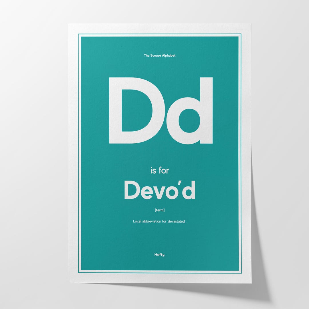 D is for devo'd the Scouse Alphabet Fine Art Giclée Print - Etsy