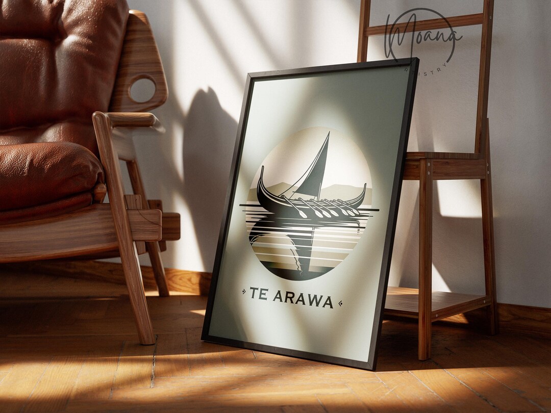 Waka Te Arawa Art Print Māori Canoe Illustration Traditional Māori ...