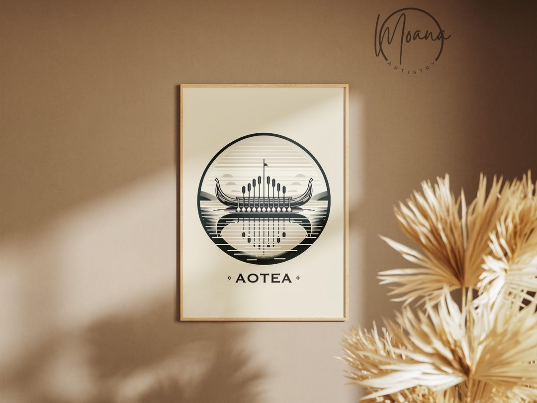 Waka Aotea Art Print Māori Canoe Illustration Traditional Māori Digital ...