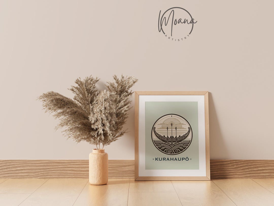 Waka Kurahaupō Art Print Māori Canoe Illustration Traditional Māori ...