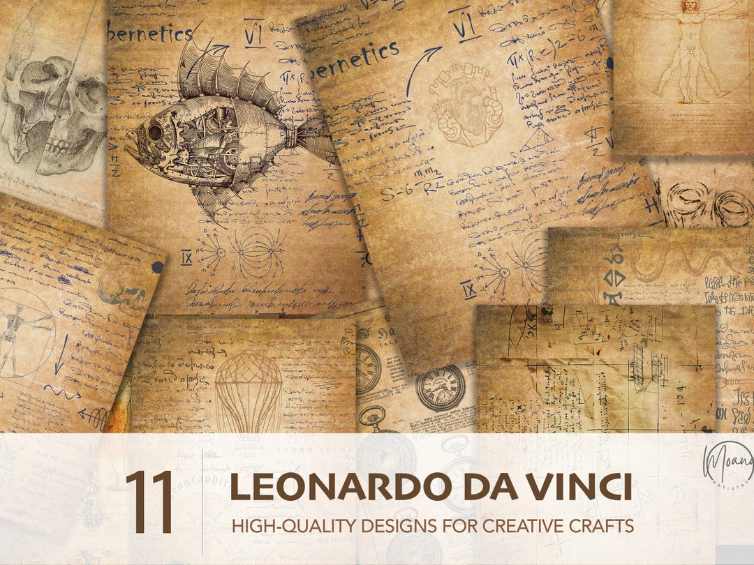 Leonardo Da Vinci Printable Paper - Digital Scrapbook and Bookmaking ...