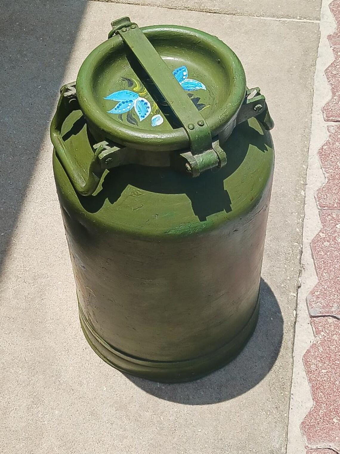 Large Vintage Milk Can Bavarian german Hand Painted the Couple-vintage ...