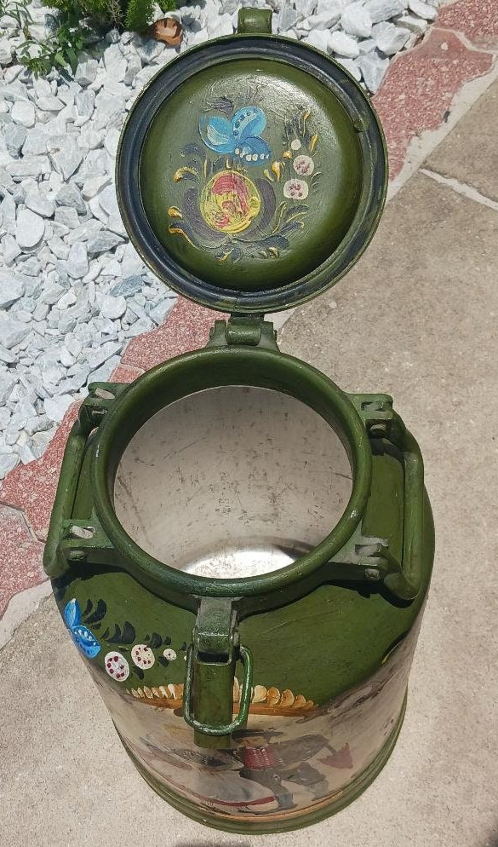 Large Vintage Milk Can Bavarian german Hand Painted the Couple-vintage ...