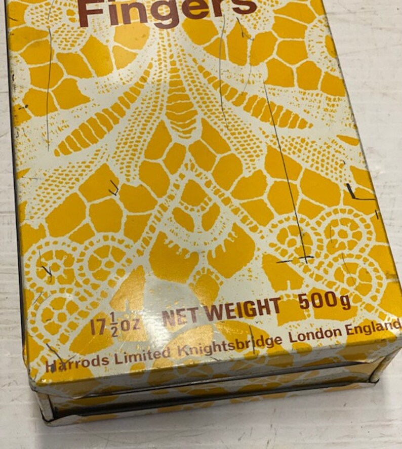 Vintage Harrods Shortbread Fingers Tin Box - Etsy