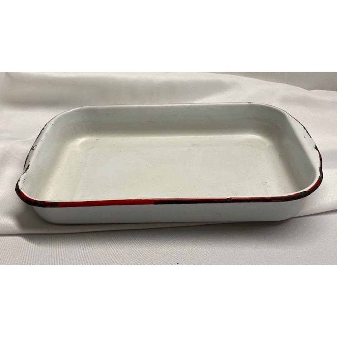 Vintage Enamel Pan Enamelware Rectangle 15 X 9 - Etsy