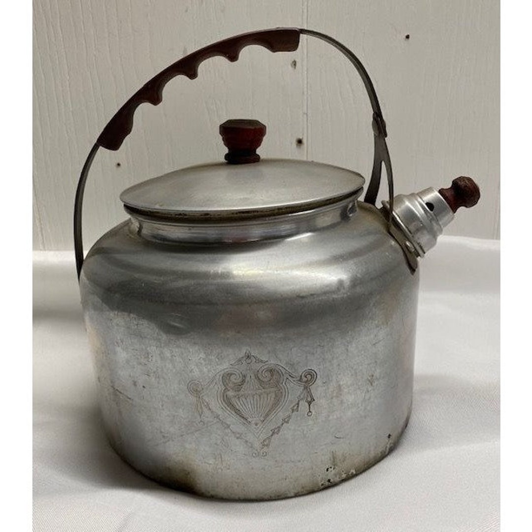 Vintage Century Aluminum Ware Teapot Wooden Handle Tea Pot Kettle - Etsy