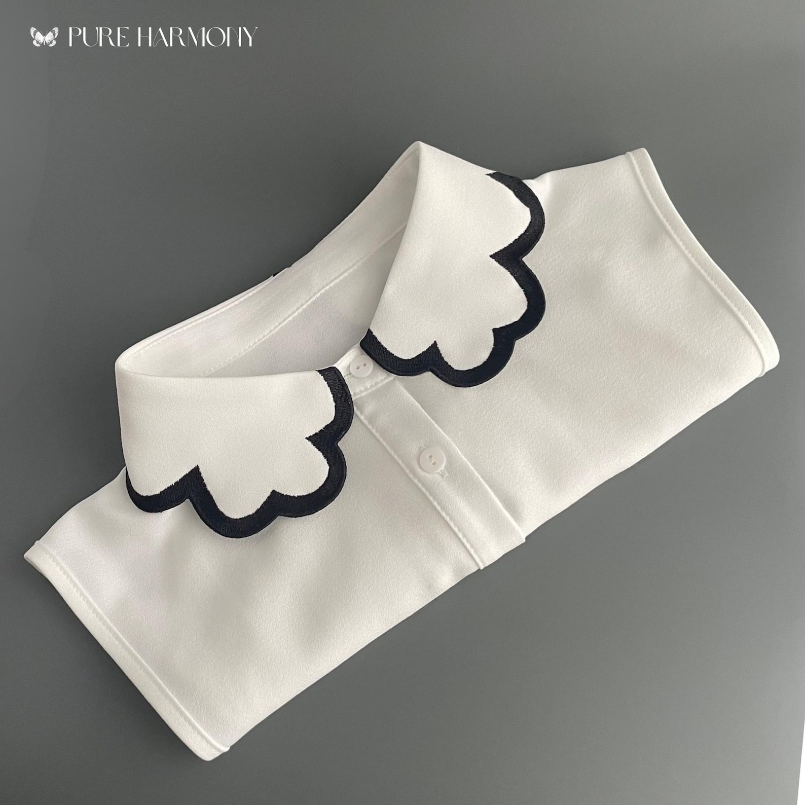 Contrast Embroidered Detachable Collar | White Collar Dickey | Elegant ...