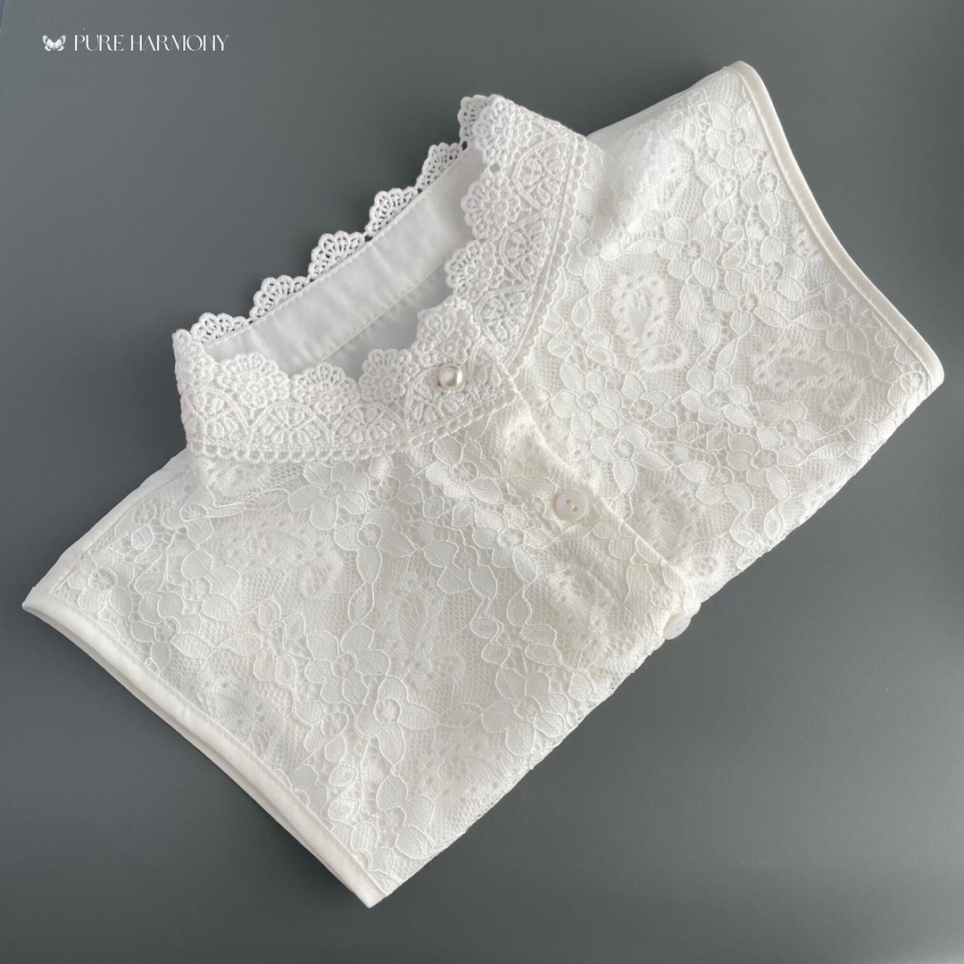 Chic White Lace Collar Dickey Detachable Shirt Collar Accessory Elegant ...