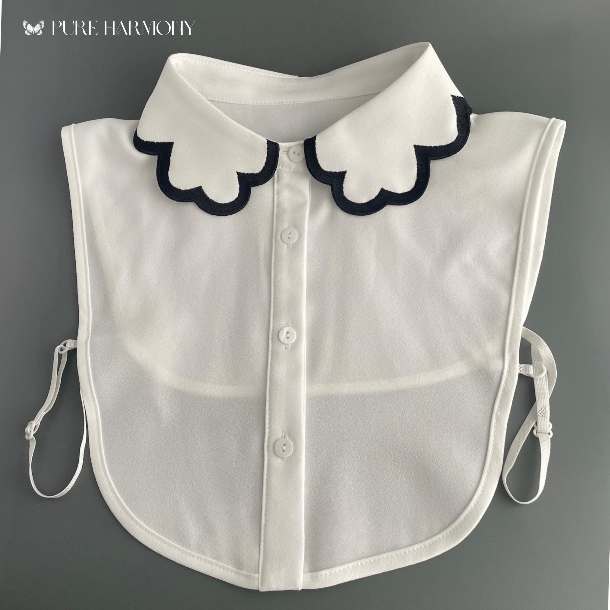 Contrast Embroidered Detachable Collar | White Collar Dickey | Elegant ...