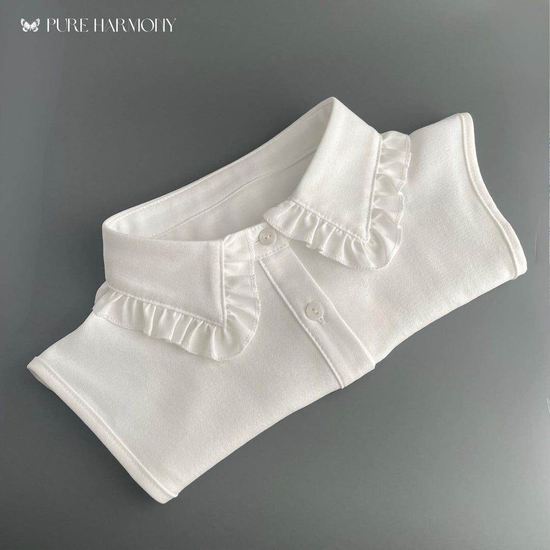 Detachable Ruffle Edge Collar | Chic White Collar Dickey | Elegant ...