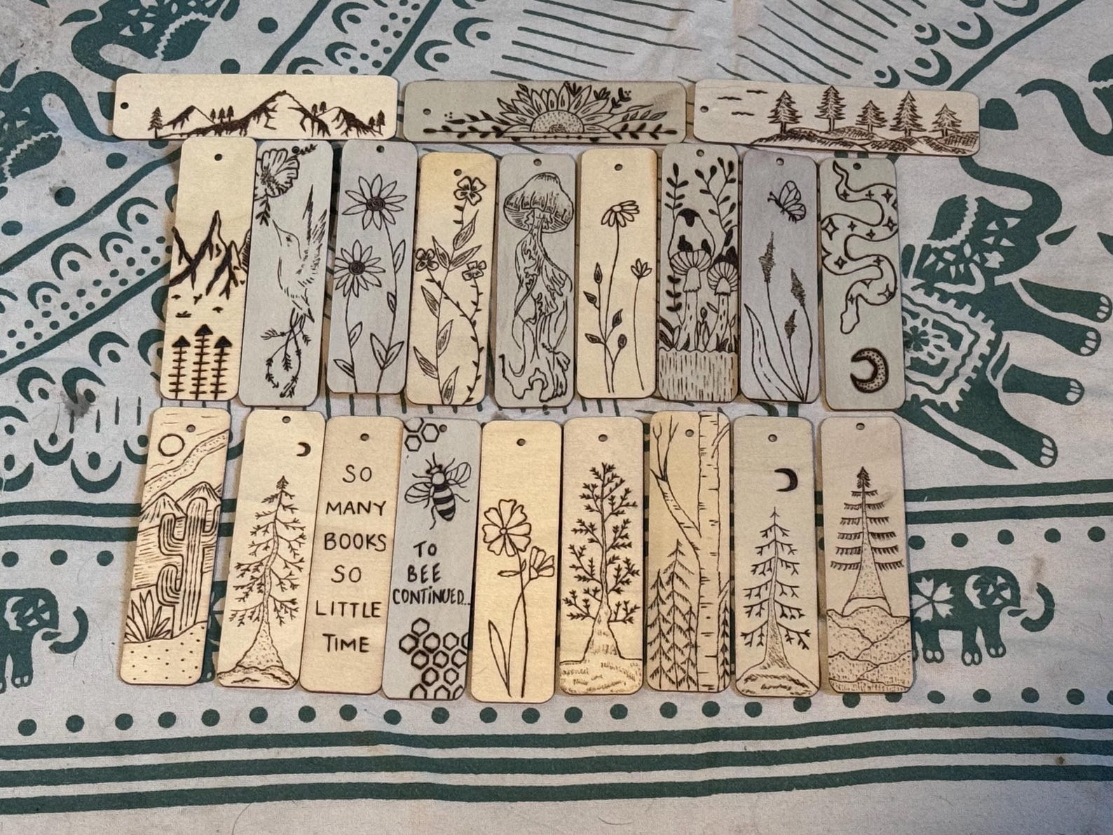 Wood Burned Bookmarks - Etsy