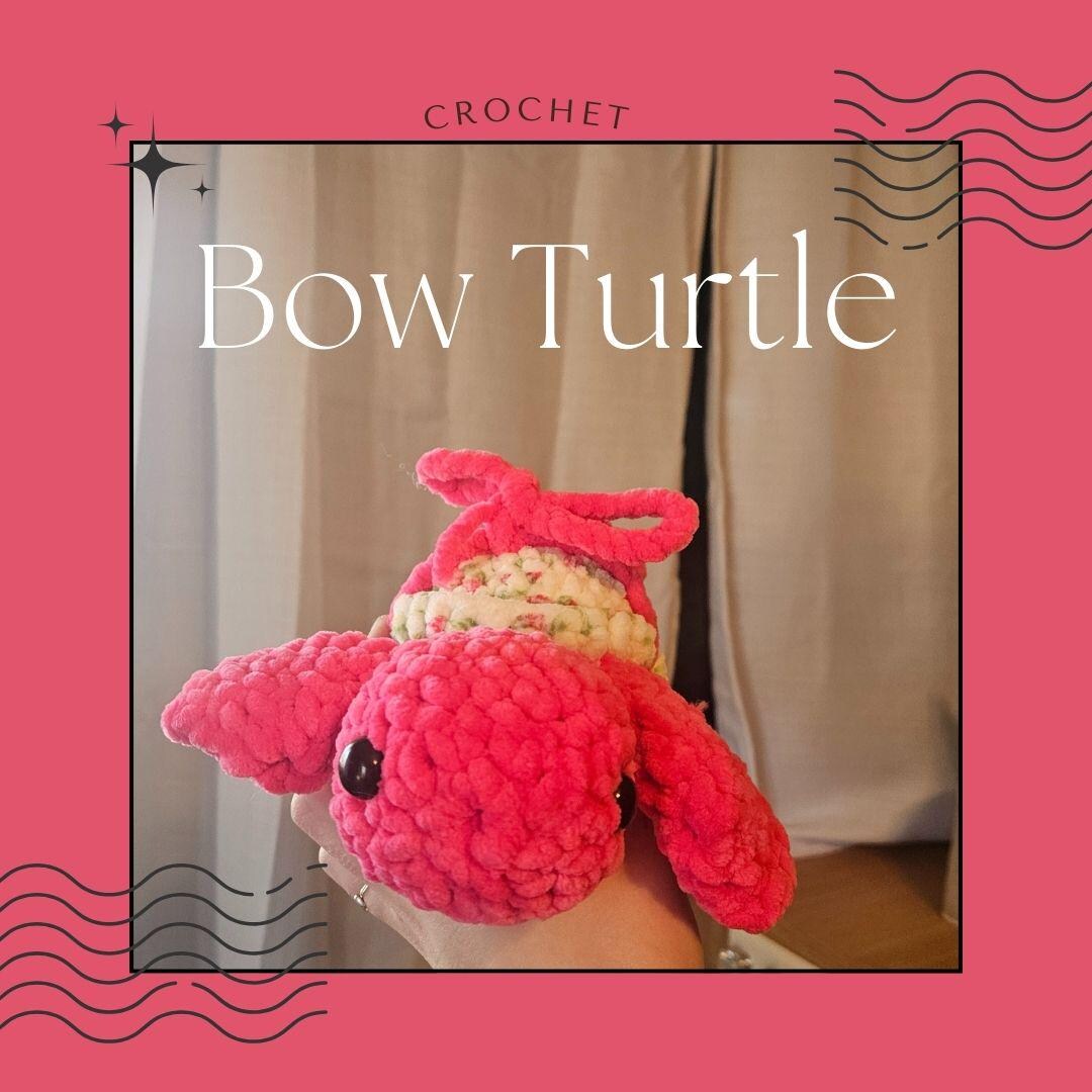 Crochet Bow Turtle Plushie - Etsy