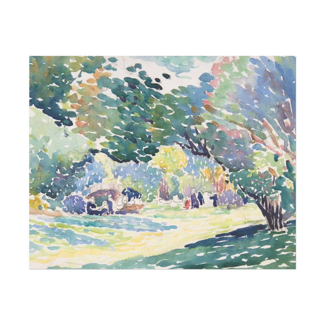 UNFRAMED Colorful French Landscape Watercolor Art Print Vibrant Wall ...