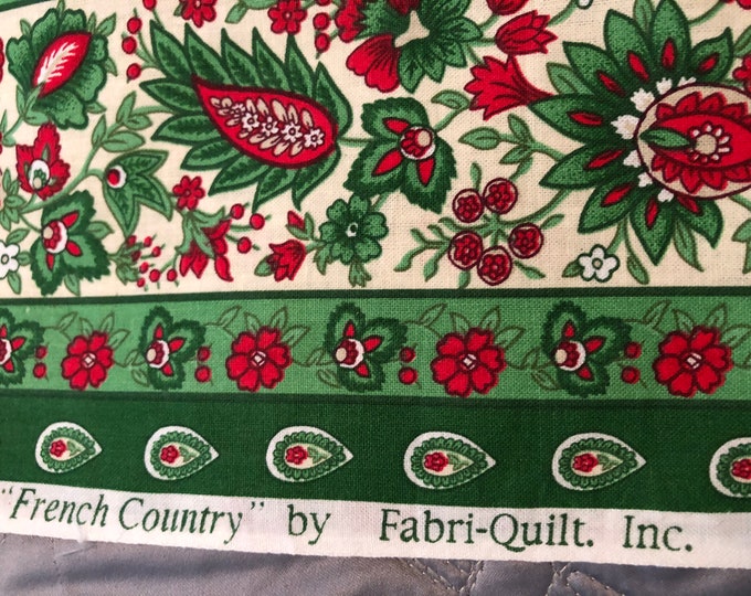 Free Shipping Vintage “french Country by Fabri-quilt Inc. Green/ivory ...