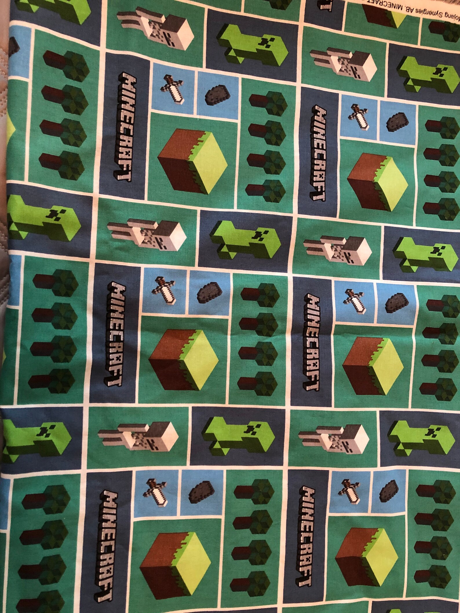 Free Shipping Amazing Minecraft Fabric Piece 1/2 Yard 2016 - Etsy